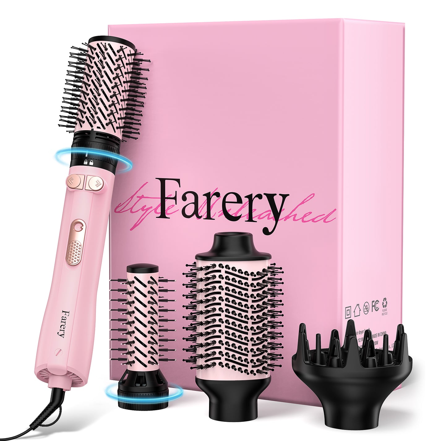 Farery 4-IN-1 Rotating Hair Dryer Brush Set