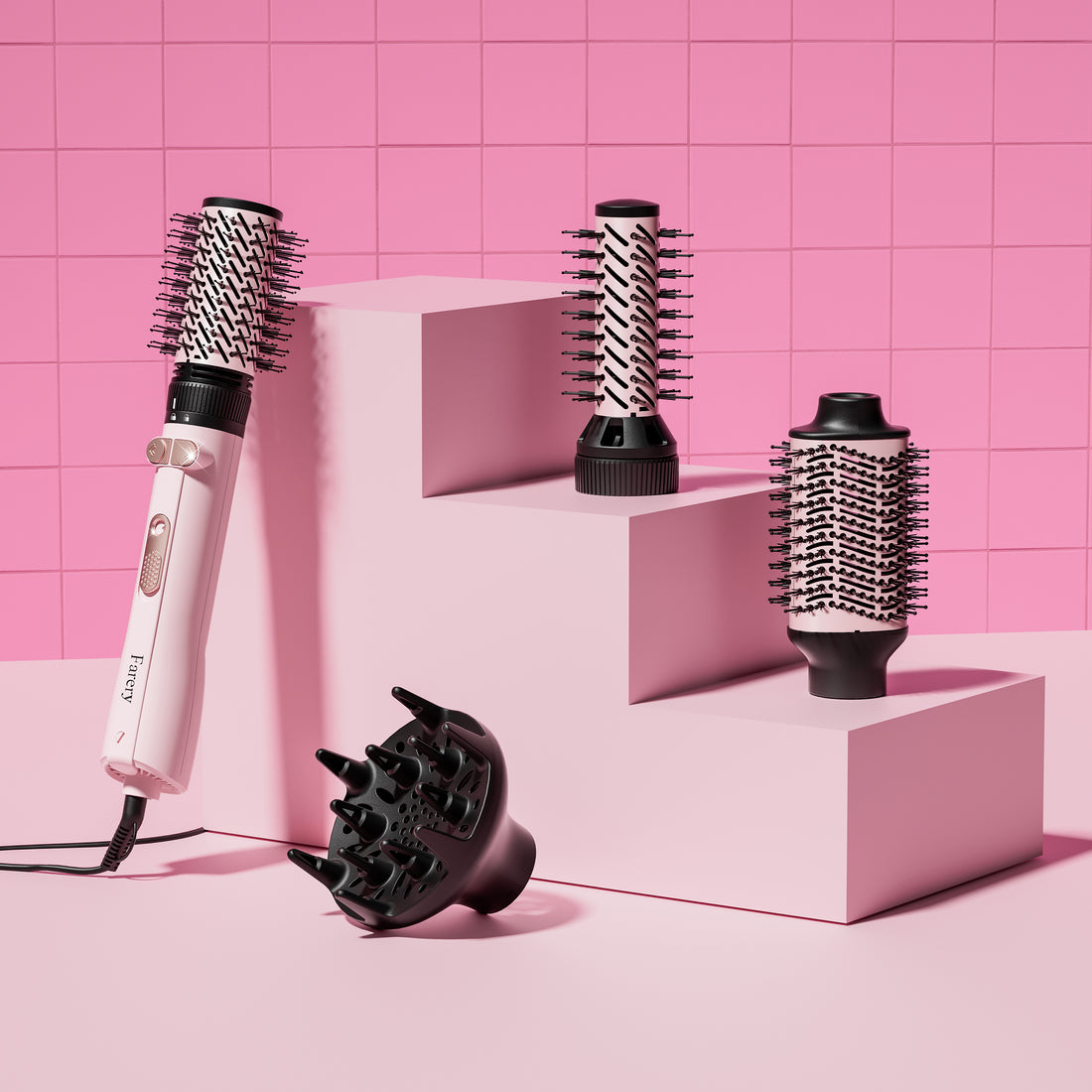 Farery 4-IN-1 Rotating Hair Dryer Brush Set